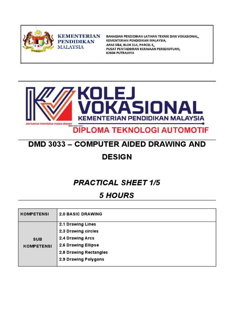 DMD 3033 - Practical Sheet 1 - Basic Drawing | PDF