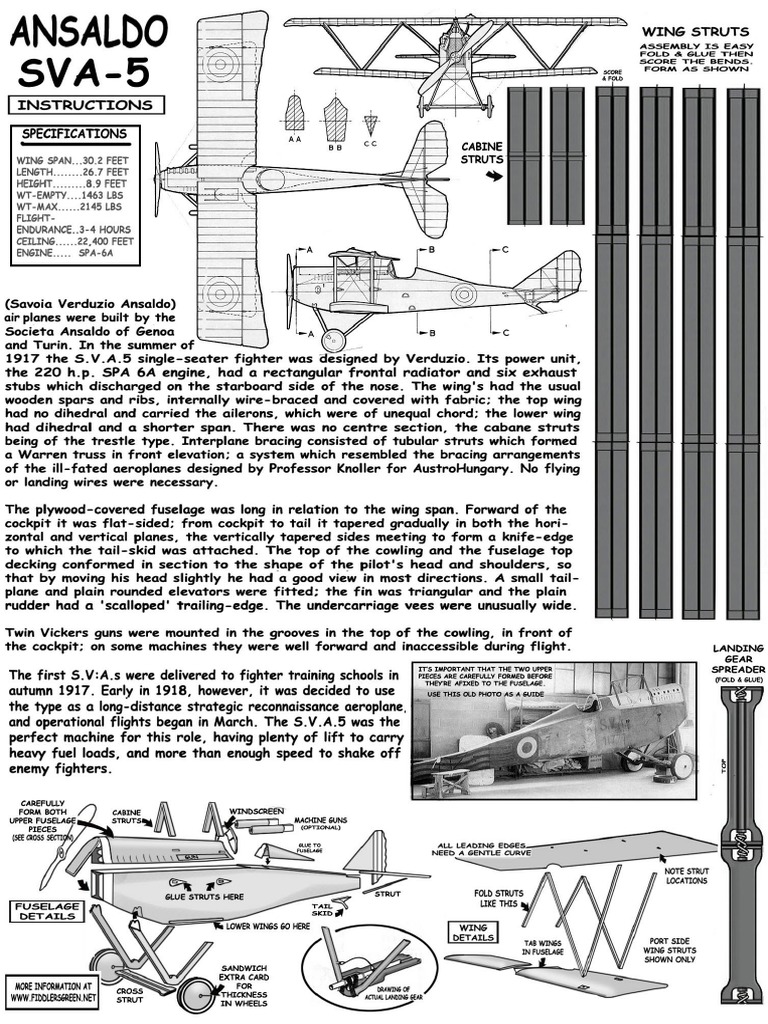 1917 Ansaldo SVA-5 | PDF