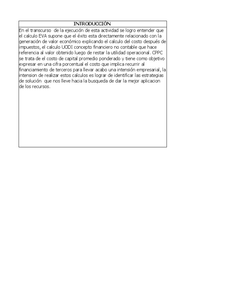 Actividad 6 - Cálculo y Análisis Del Uodi, Capital de La Empres, CPPC y ...