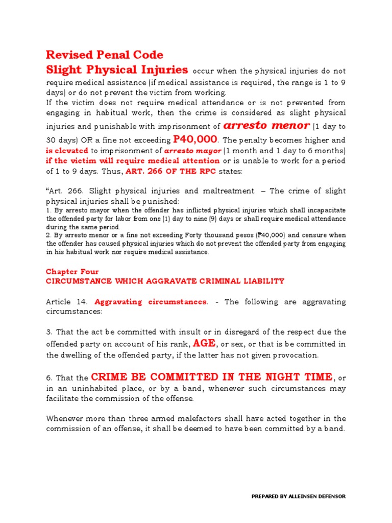 Child Abuse and Physical Injury Penalties | PDF | Child Abuse | Indemnity