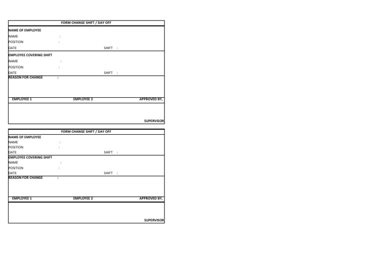 Form Change Shift | PDF