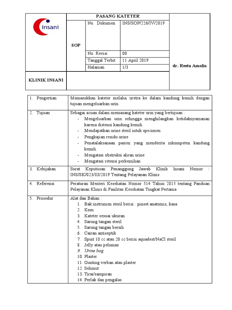 Pasang Kateter | PDF