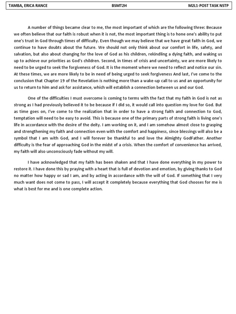 NSTP - M2L1 Post Task | PDF