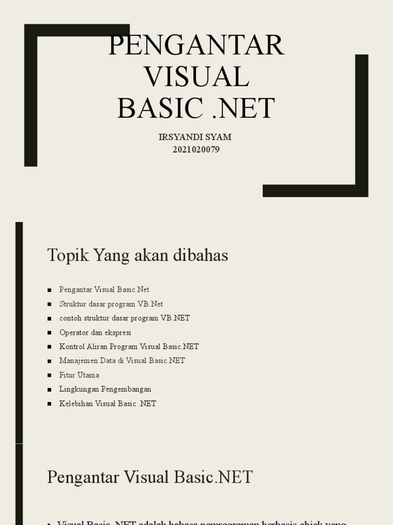 Panduan Lengkap Visual Basic .NET | PDF