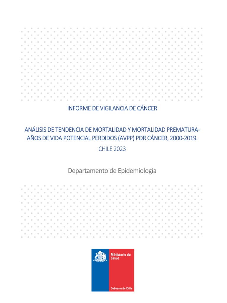 Informe Tendencia Mortalidad AVPP Cancer 2000 2019 Marzo 2023 | PDF | Cáncer | Tasa de mortalidad