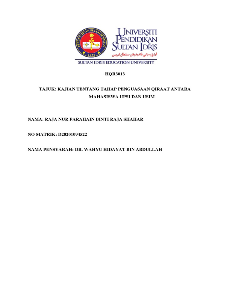 assignment individu hqr | PDF