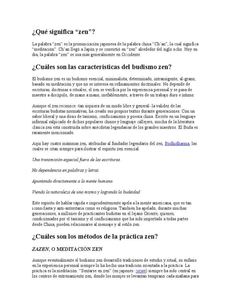Zen Que Significa | PDF | zen | Āstika