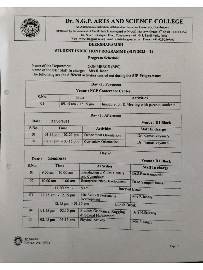 Sip 2023 - 2024 | PDF