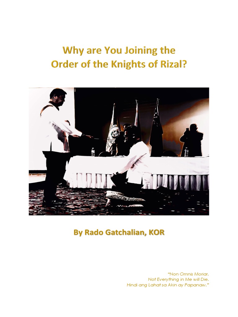 Why Are You Joining The Order of The Knights of Rizal by RD PDF | PDF | Philippines
