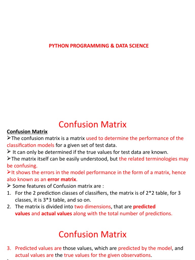 UNIT4 Confusion Matrix | PDF | Accuracy And Precision | Statistical ...