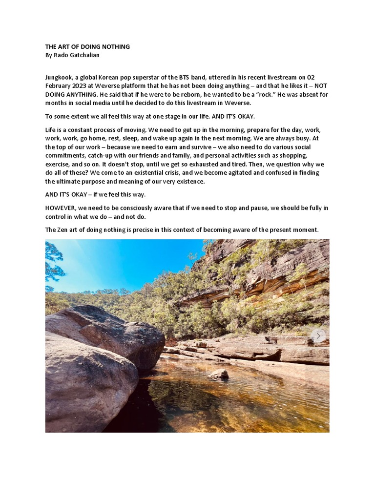 THE ART OF DOING NOTHING by Rado Gatchalian | PDF