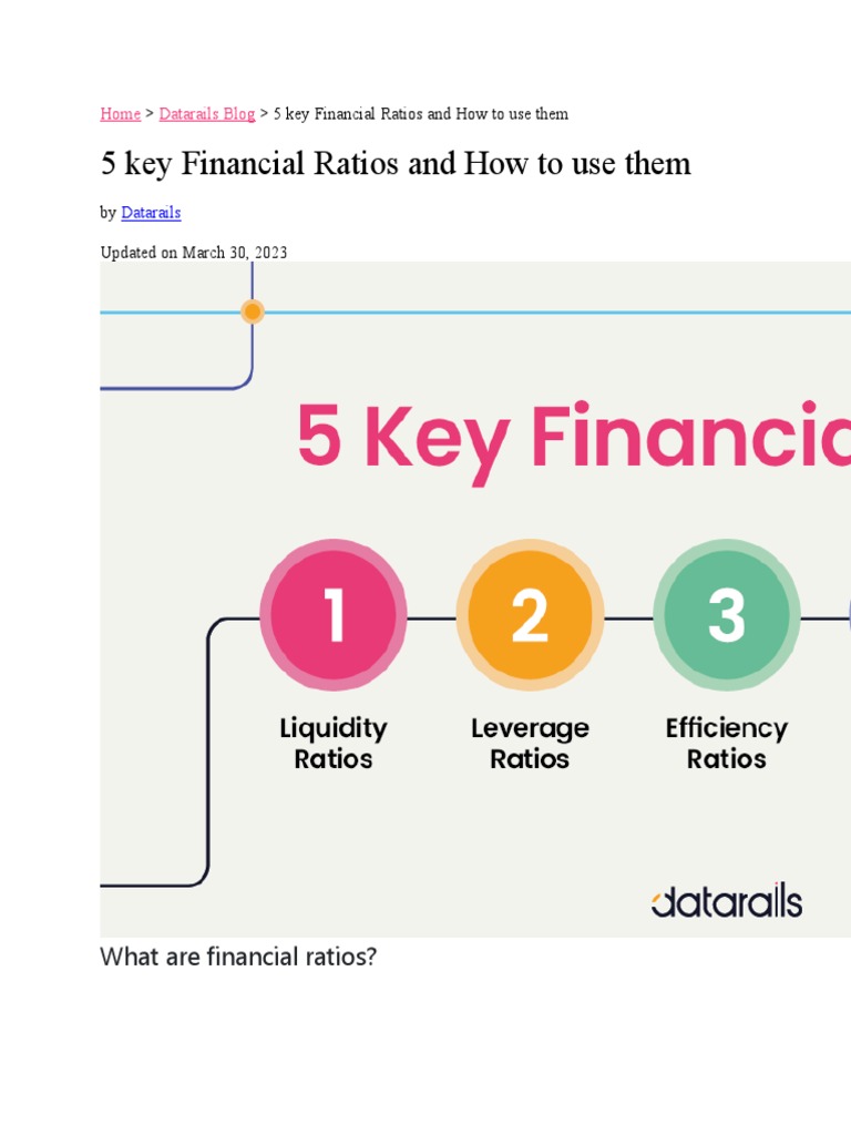 5 Key Financial Ratios and How To Use Them | Download Free PDF ...