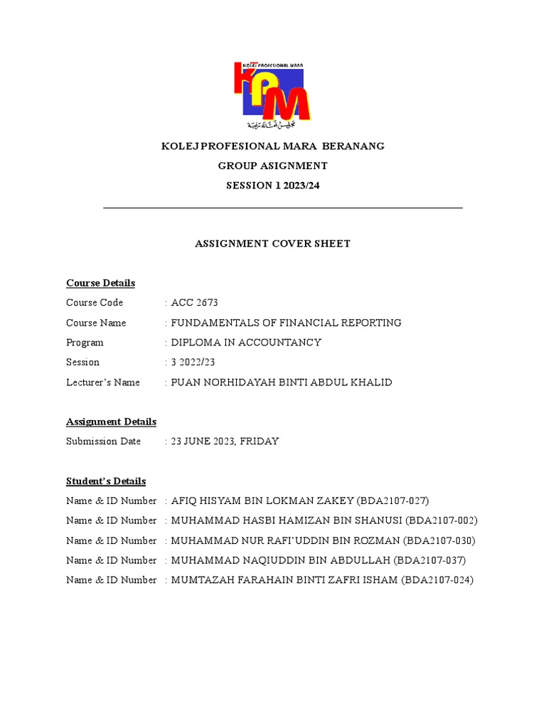 Fin - Rep Assignment | PDF