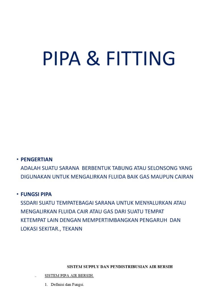 Jenis dan Kelebihan Pipa & Fitting | PDF | Sains & Matematika | Teknologi & Rekayasa