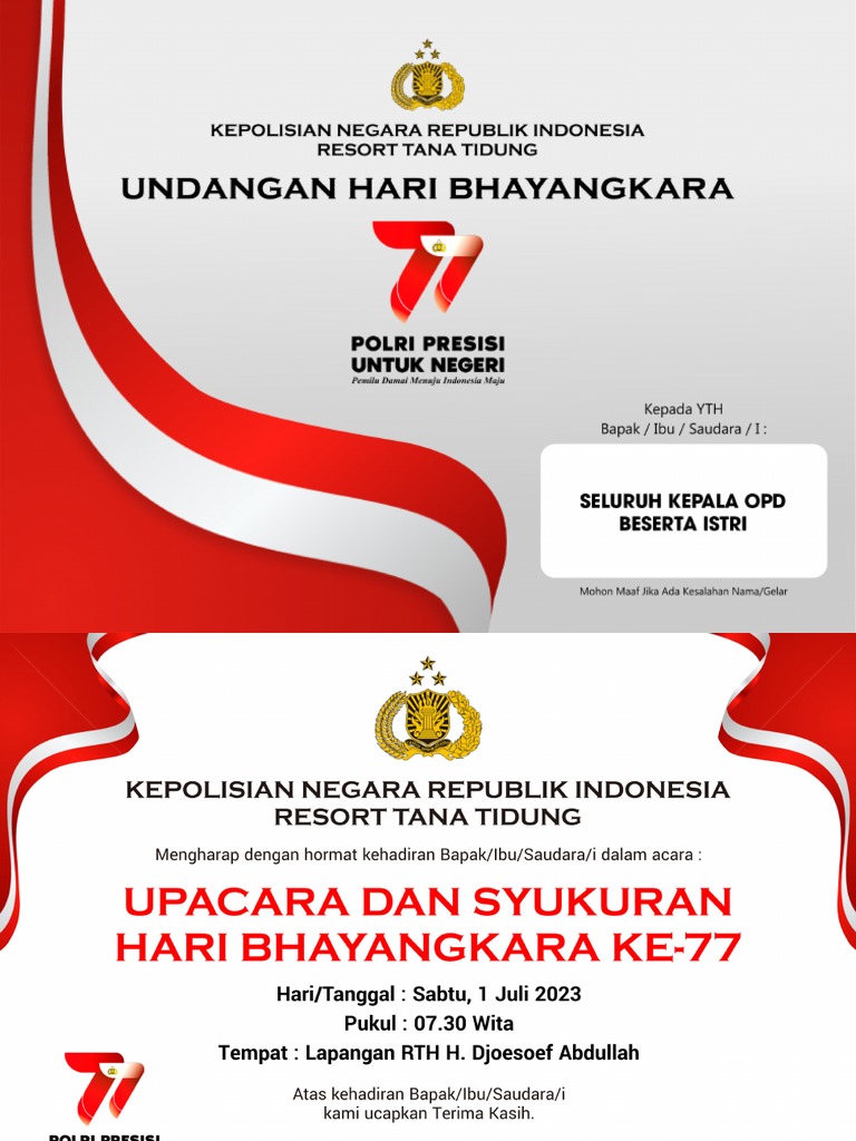 Undangan Hut Bhayangkara Opd | PDF