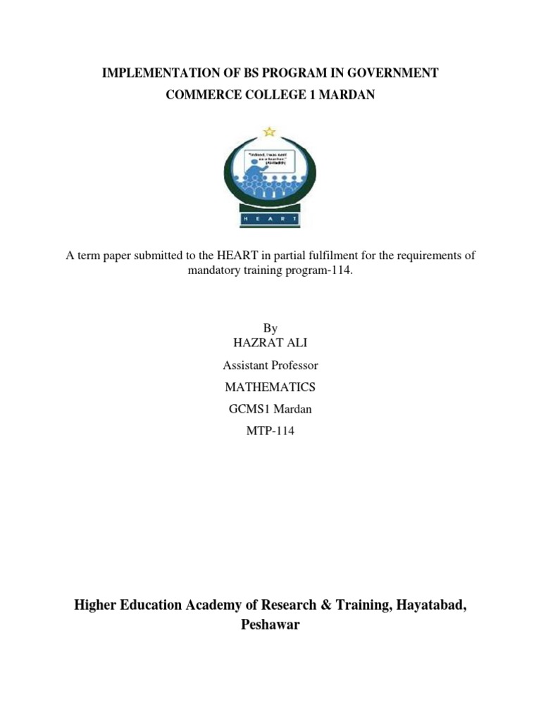 BS Program Implementation in Mardan College | PDF | Bachelor's Degree ...