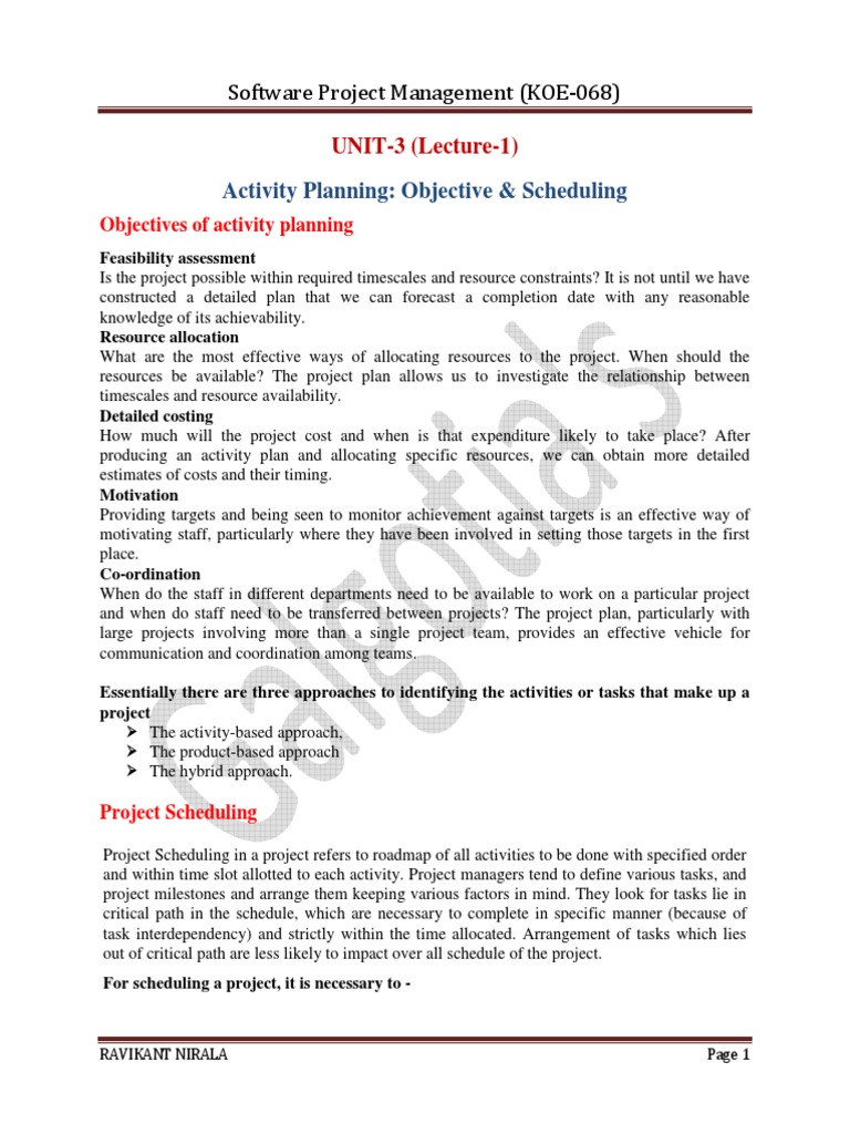 Software Project Management Unit-3 - 1 PDF | PDF | Project Management ...