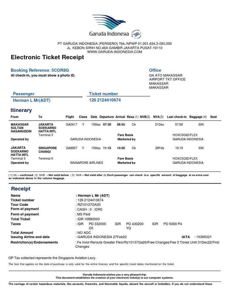 Your Electronic Ticket Receipt | PDF | Aviation | Transport