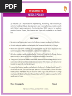 Broken Needle Policy Procedure | PDF | Sewing | Sewing Needle