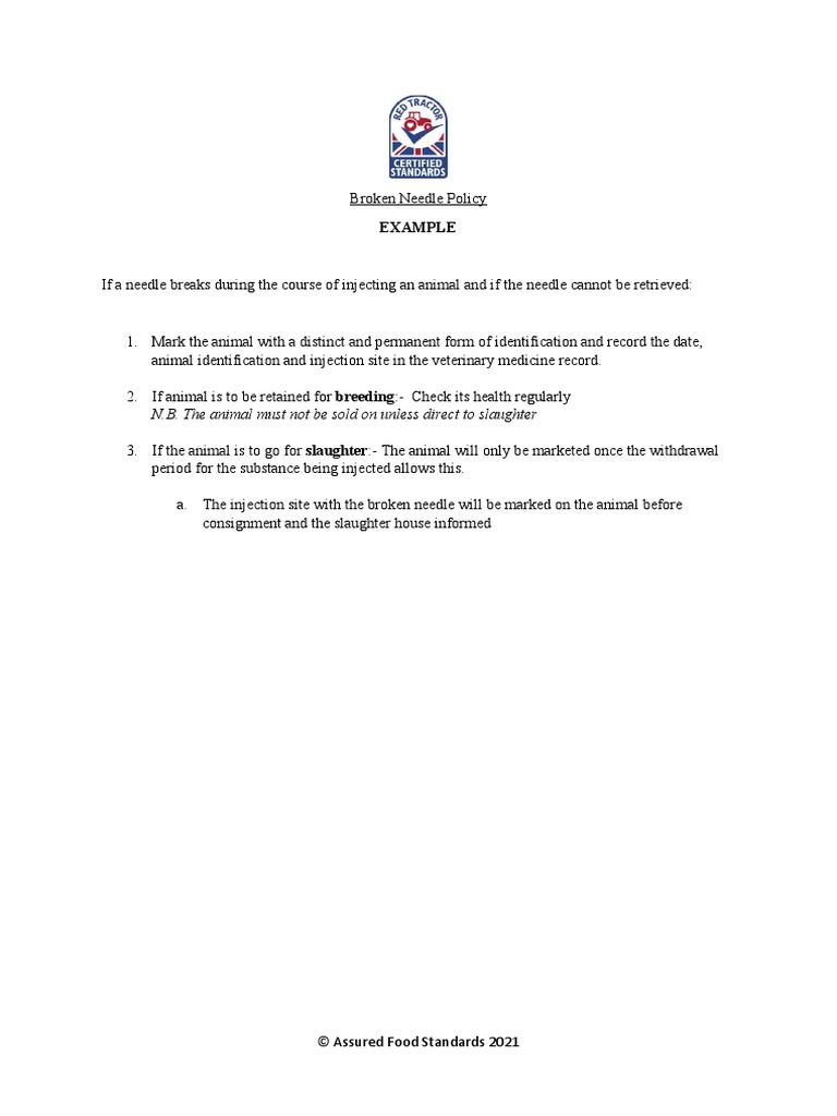 Broken-Needle-Policy- | PDF