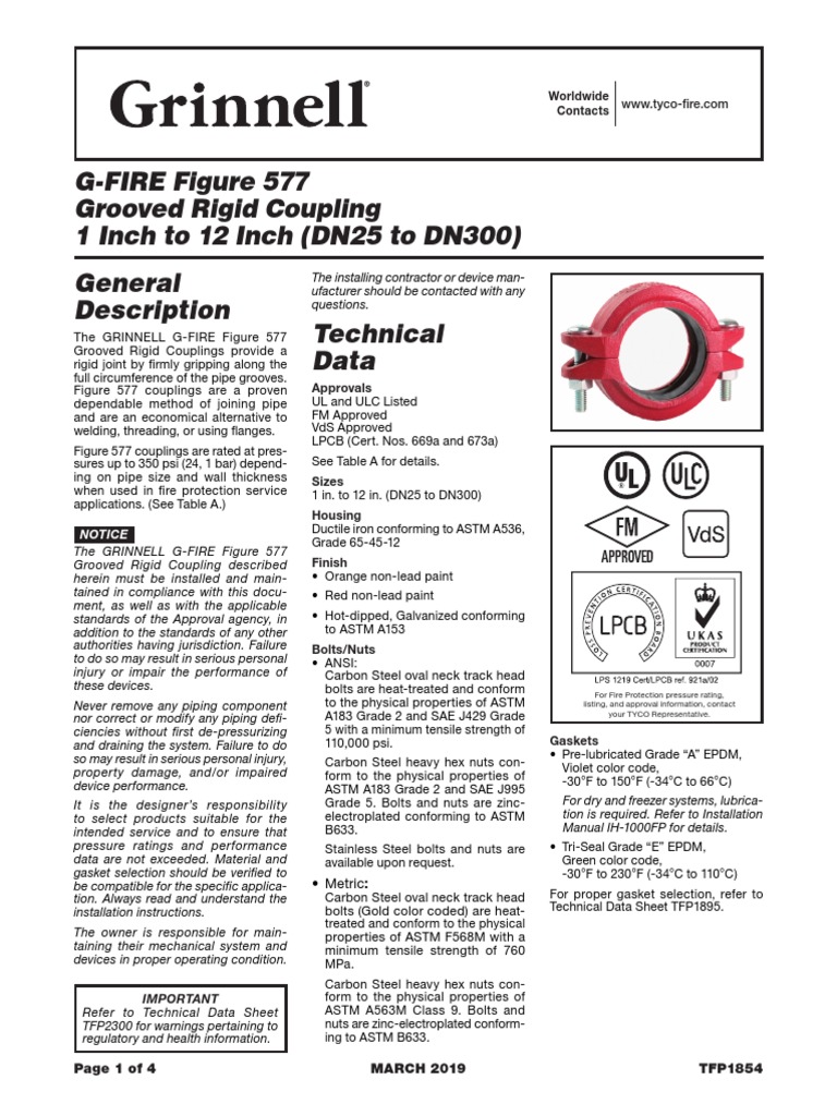 GRINNEL Figure 577 Acoplamiento Rig Ran | PDF | Pipe (Fluid Conveyance ...