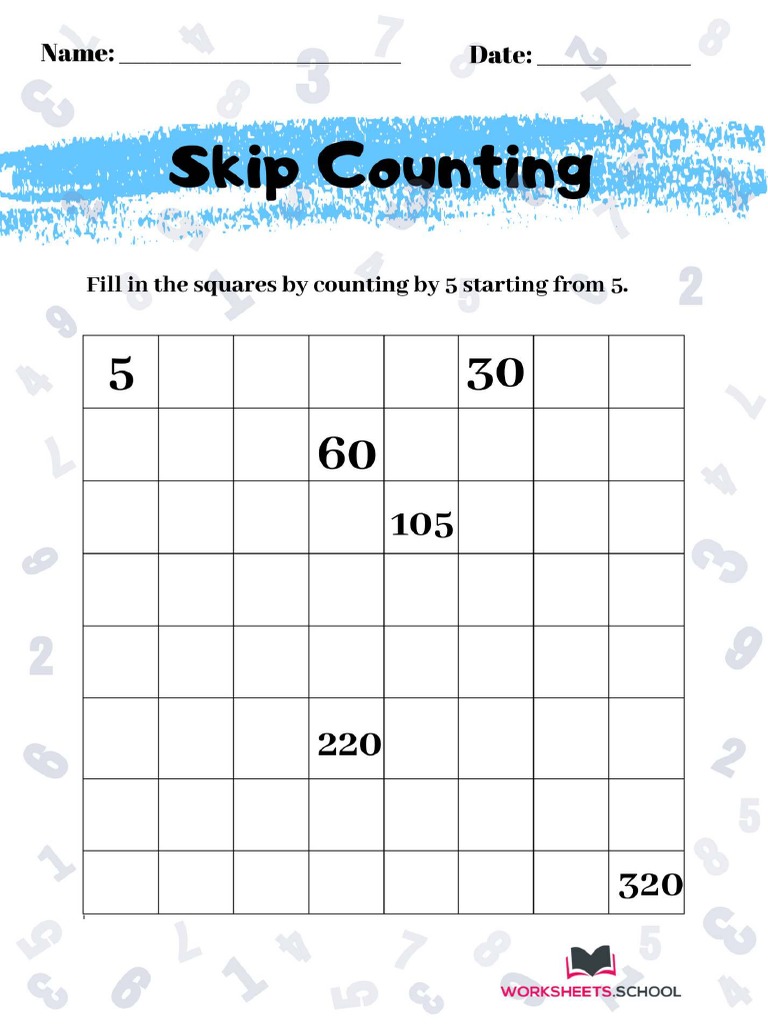 Skip Counting Worksheet by 5 | PDF