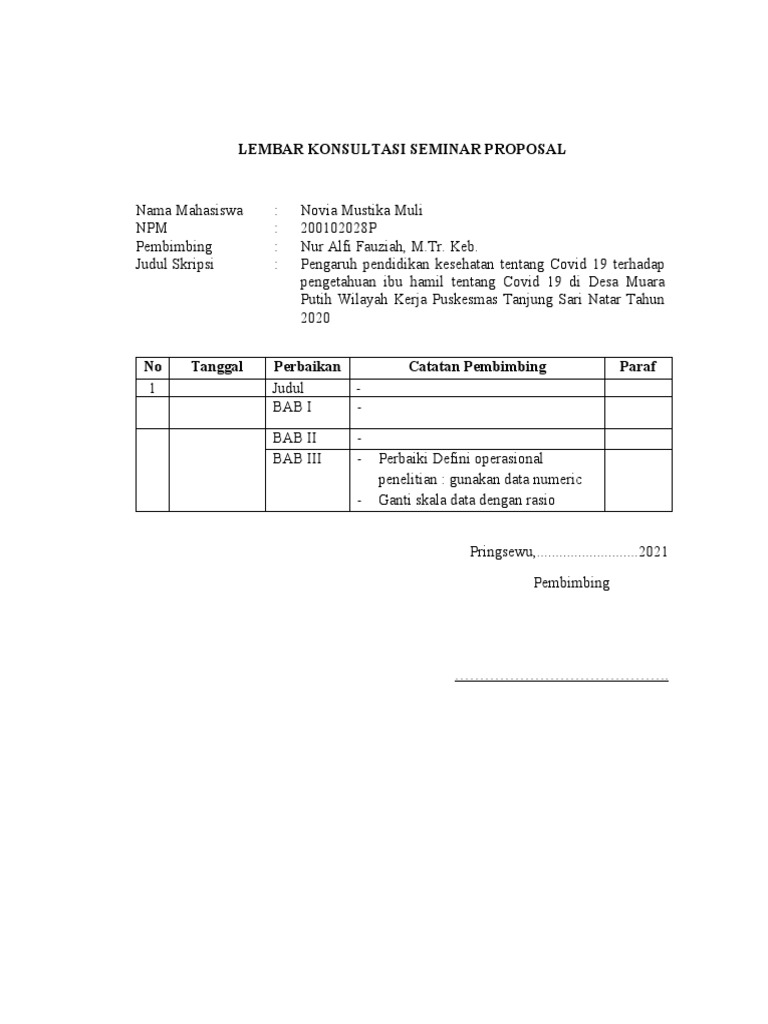Lembar Konsultasi | PDF