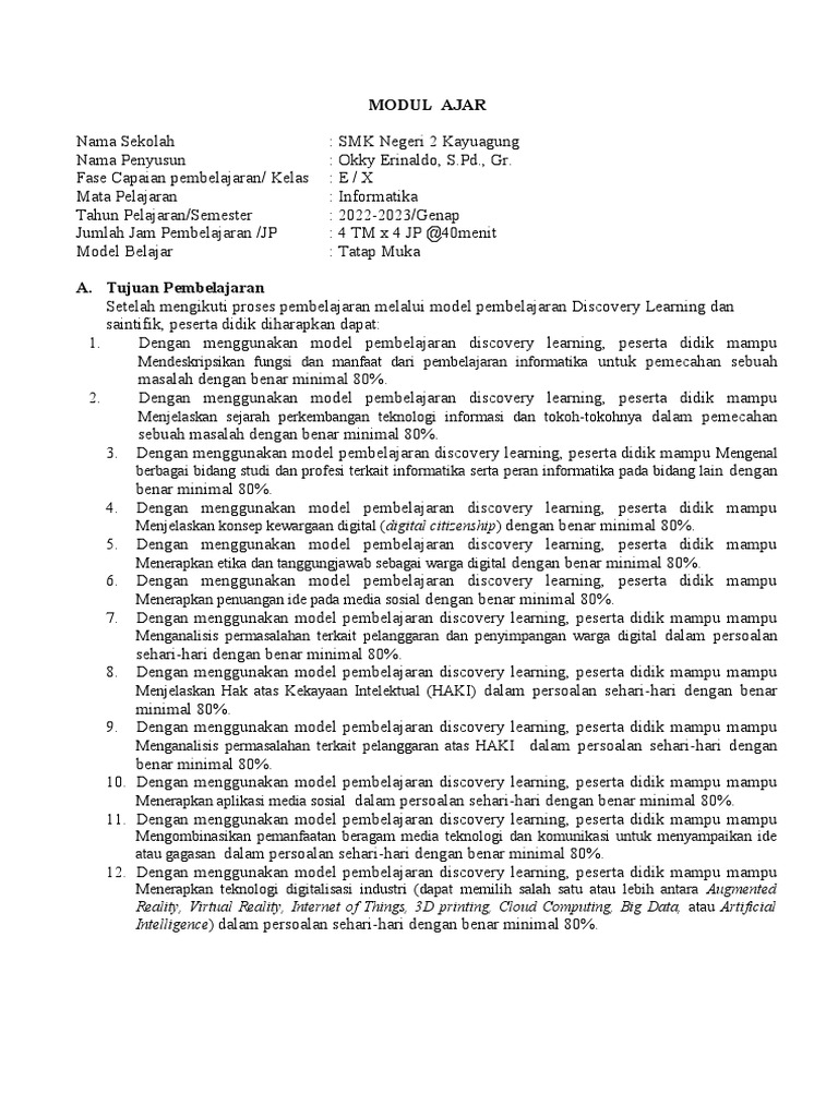 7. Modul Ajar DSI | PDF