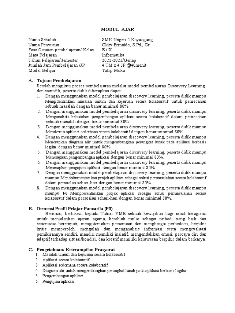Modul Ajar PLB | PDF