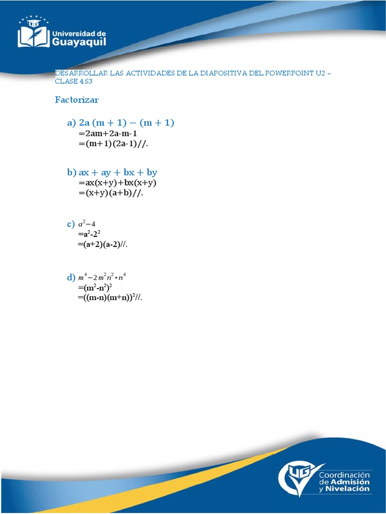 Tarea U2 - CLASE 4 - S3 | PDF