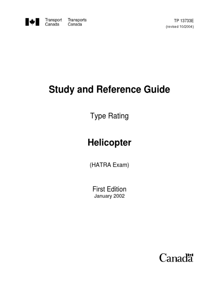 Study and Reference Guide - Type Rating - Helicopter - TP 13733e | PDF | Visual Flight Rules ...