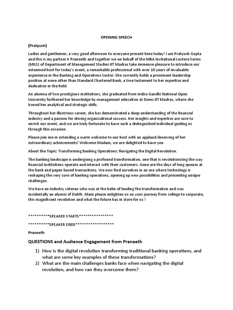 Speaking Notes | PDF