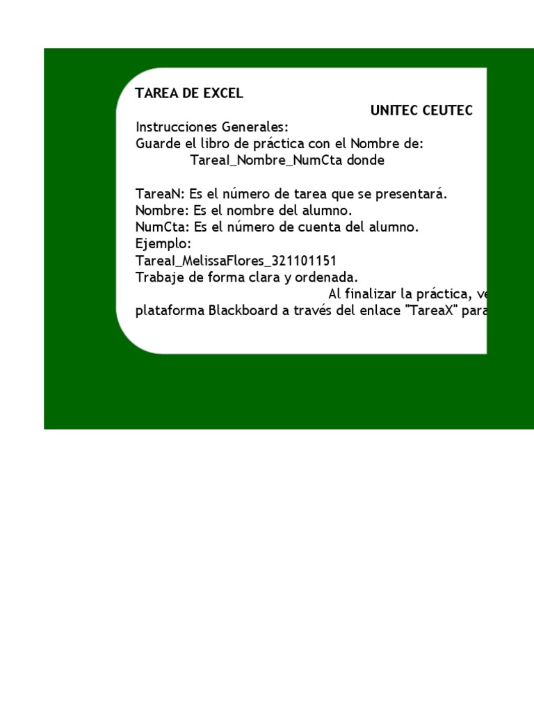 S6. Tarea 6, "Registros en Excel, Fórmulas y Funciones" | PDF