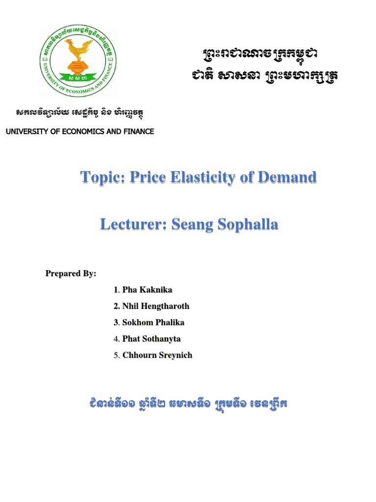 Understanding Price Elasticity of Demand | PDF | Demand | Elasticity ...