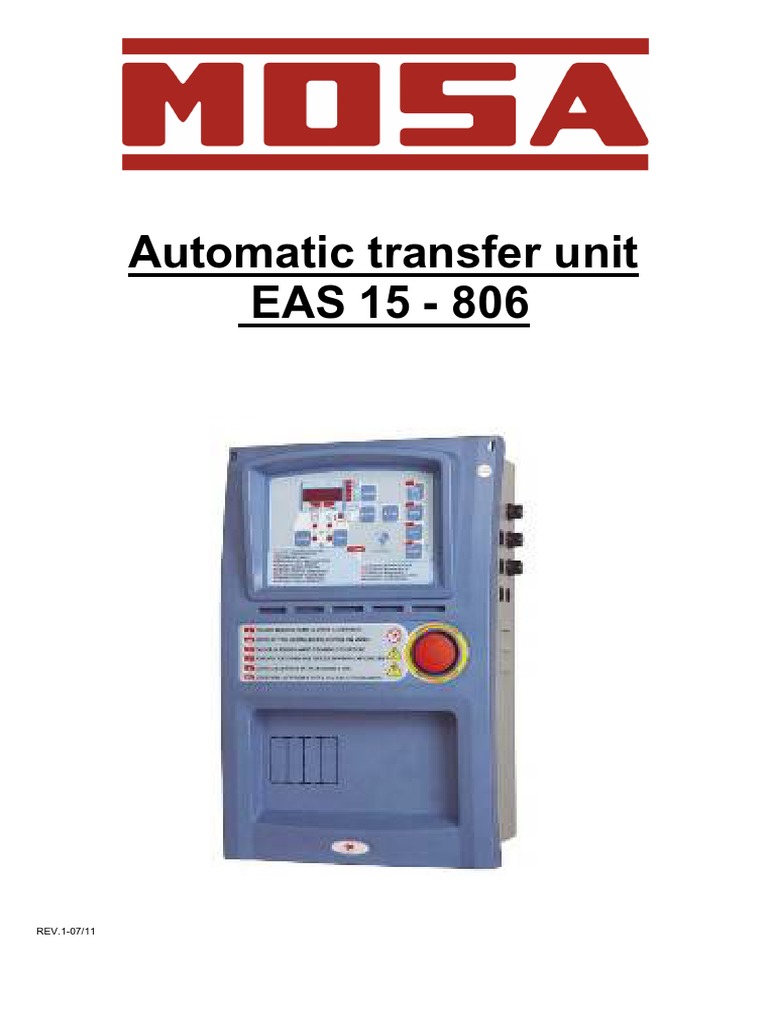 Mosa Eas15 806 | PDF | Alternating Current | Mains Electricity