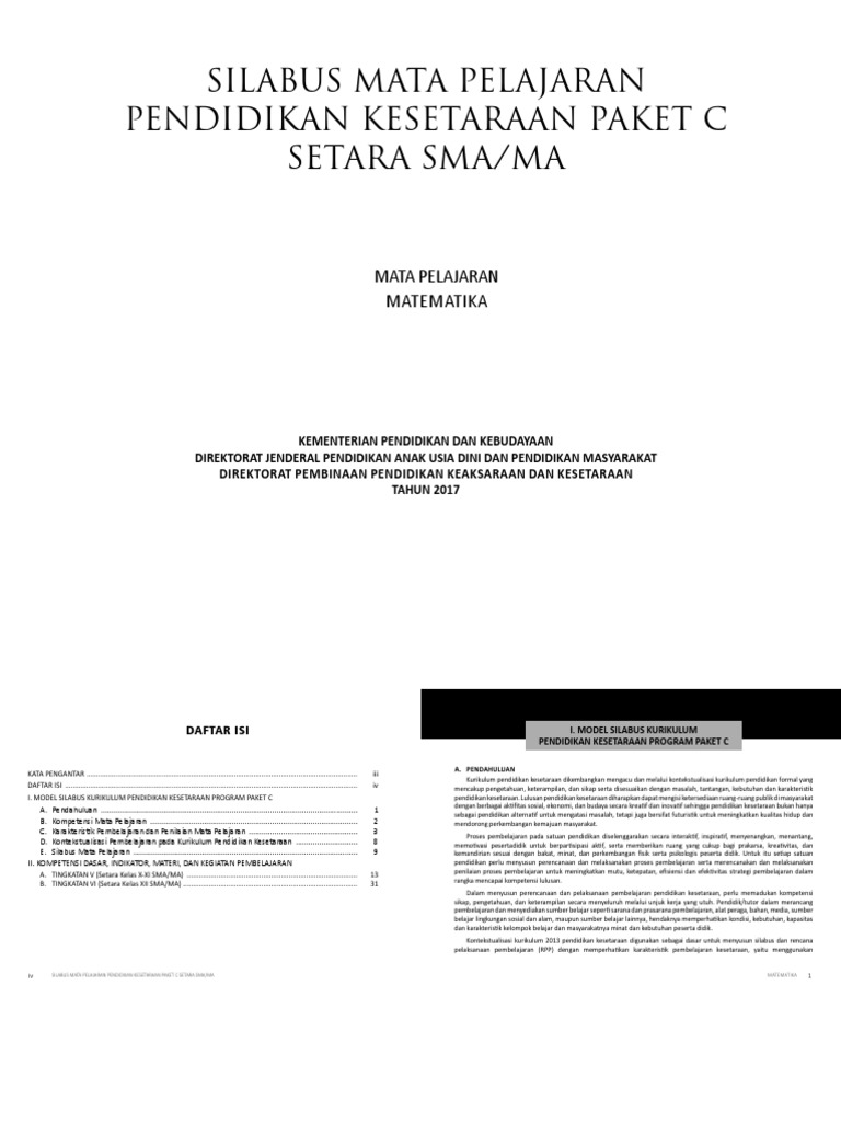 Silabus Matematika Paket C | PDF