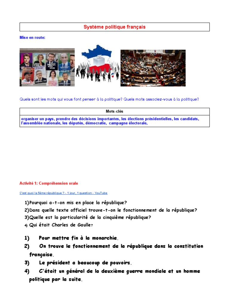 Système Politique Français | PDF | Gouvernement | Redevabilité