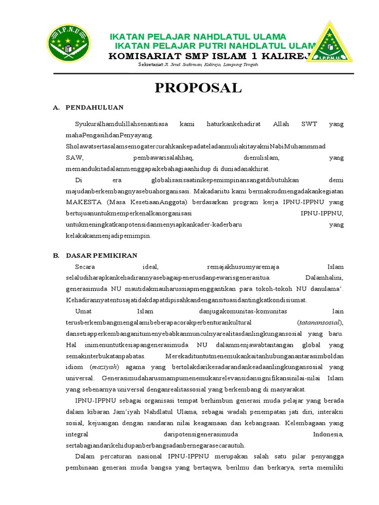 Proposal Kegiatan Ipnu Ippnu Smpi | PDF Proposal Kegiatan Ipnu Ippnu Smpi | PDF