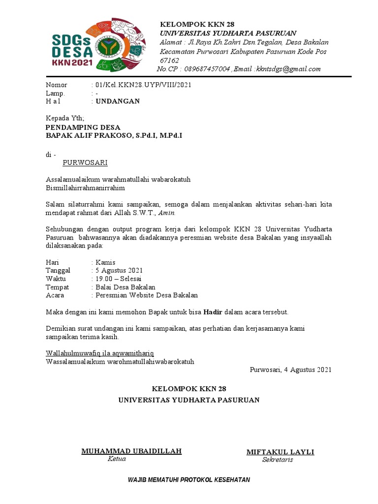 Surat Undangan KKN | PDF