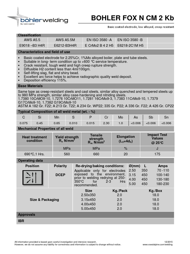 Bohler Fox N CM 2 KB | PDF | Construction | Welding