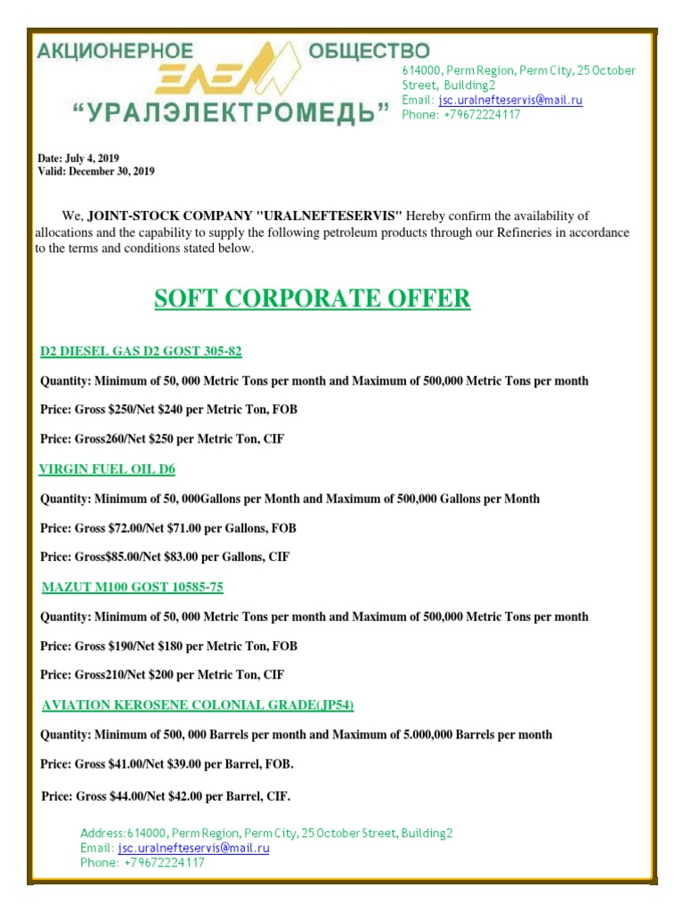 JSC Uralnefteservis Sco | PDF | Barrel (Unit) | Petroleum