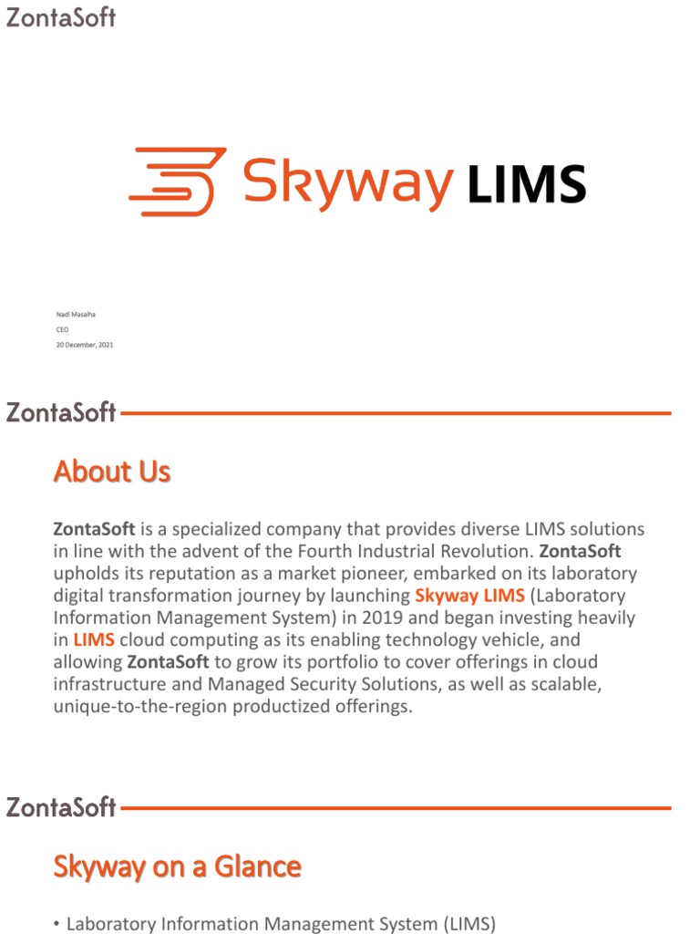 Skyway LIMS Overview | PDF | Enterprise Resource Planning | Customer Relationship Management