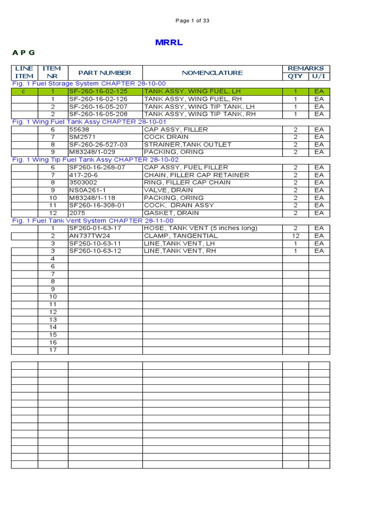 SF 260FH Fuel System Inspection Guide | PDF | Pump | Spar (Aeronautics)