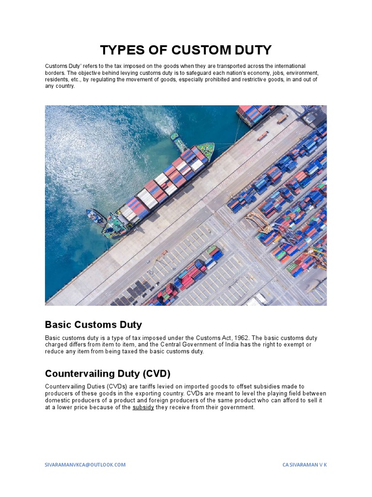 Types of Customs Duty | PDF | Dumping (Pricing Policy) | Tariff