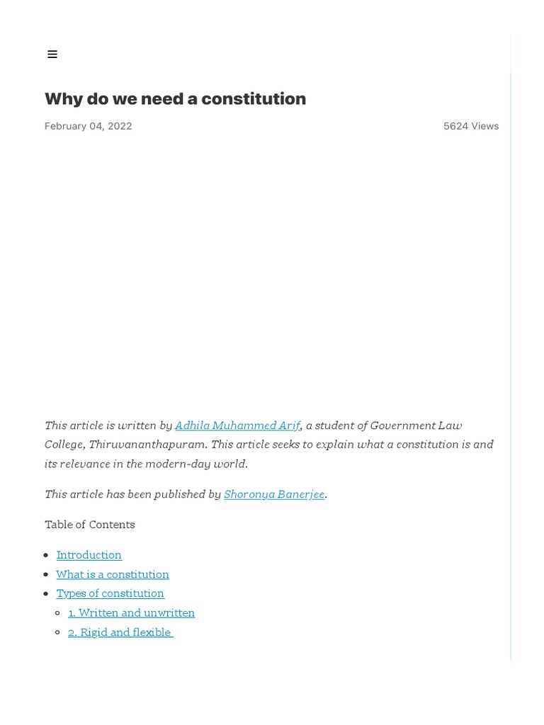 Why Do We Need A Constitution: Ipleaders | PDF | Constitution ...