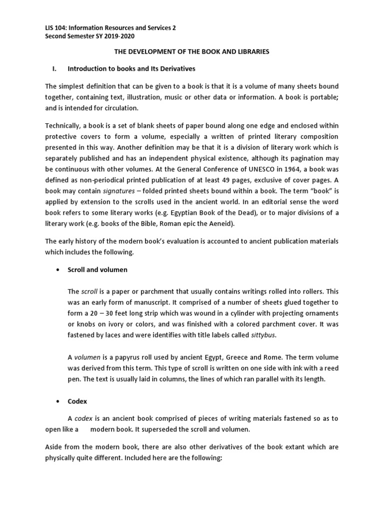 The Development of The Book and Libraries | PDF | Books | Publishing