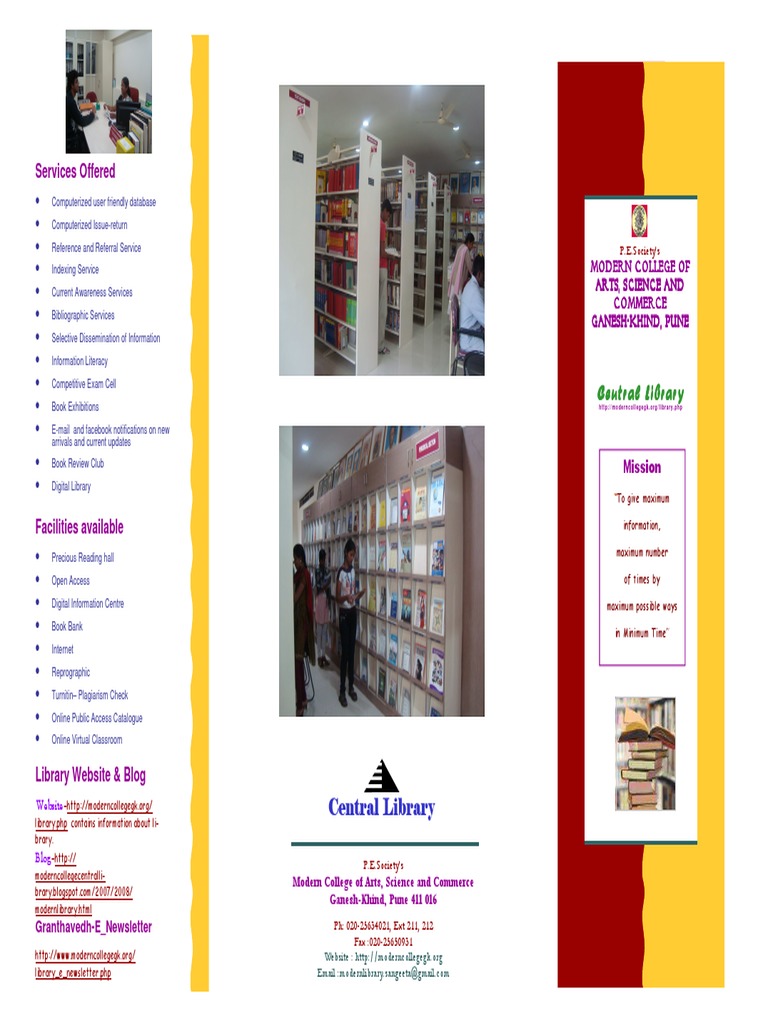 Library Brochure | PDF | Libraries | Books