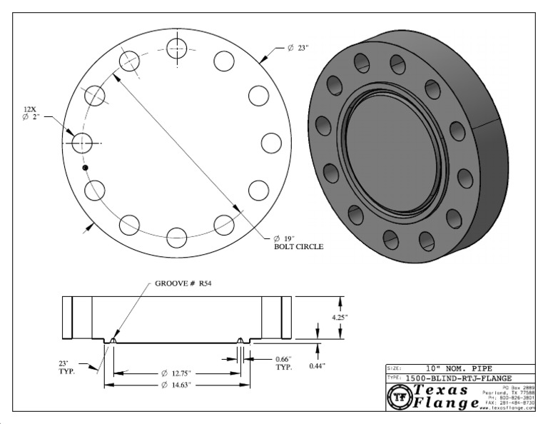 10 1500 Blind RTJ Flange | PDF