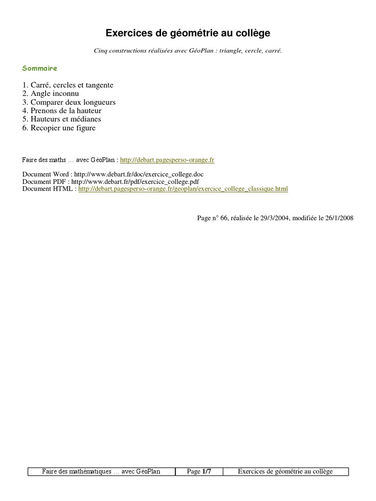 Exercice College | PDF