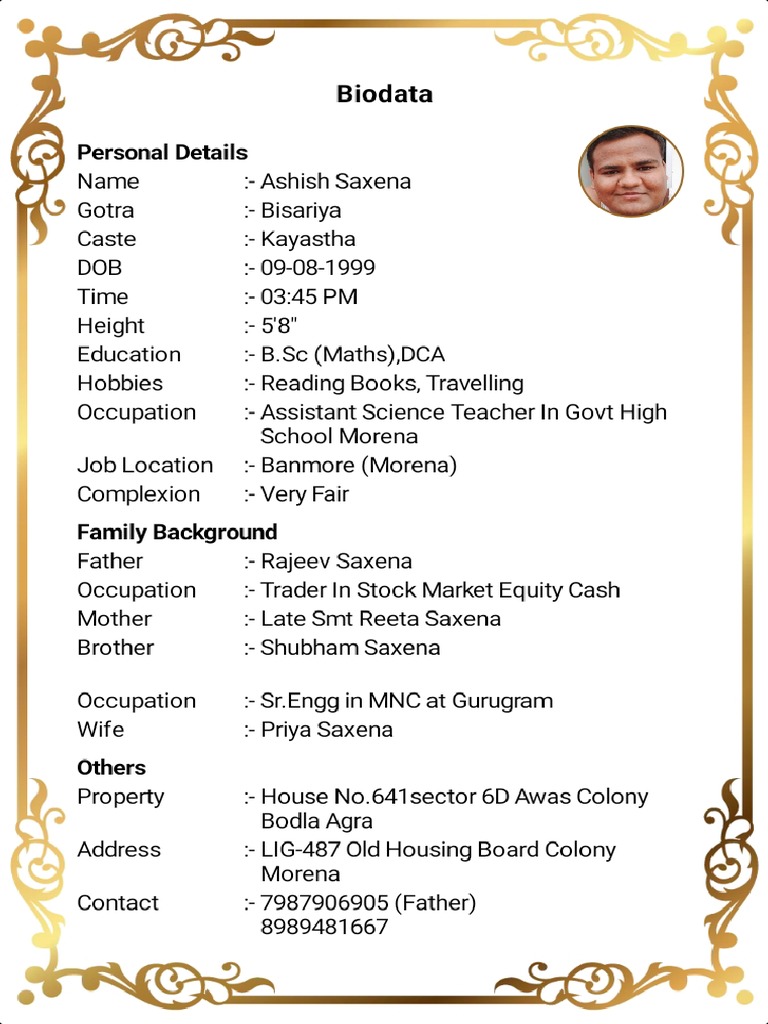 Ashish Saxena Biodata | PDF